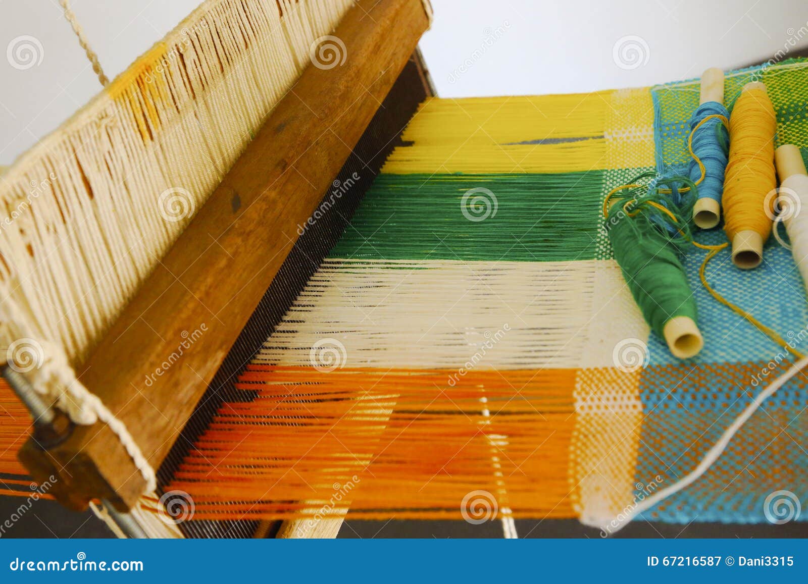 Manual Weaving Yarn Fabric Machine Royalty-Free Stock Photography ...