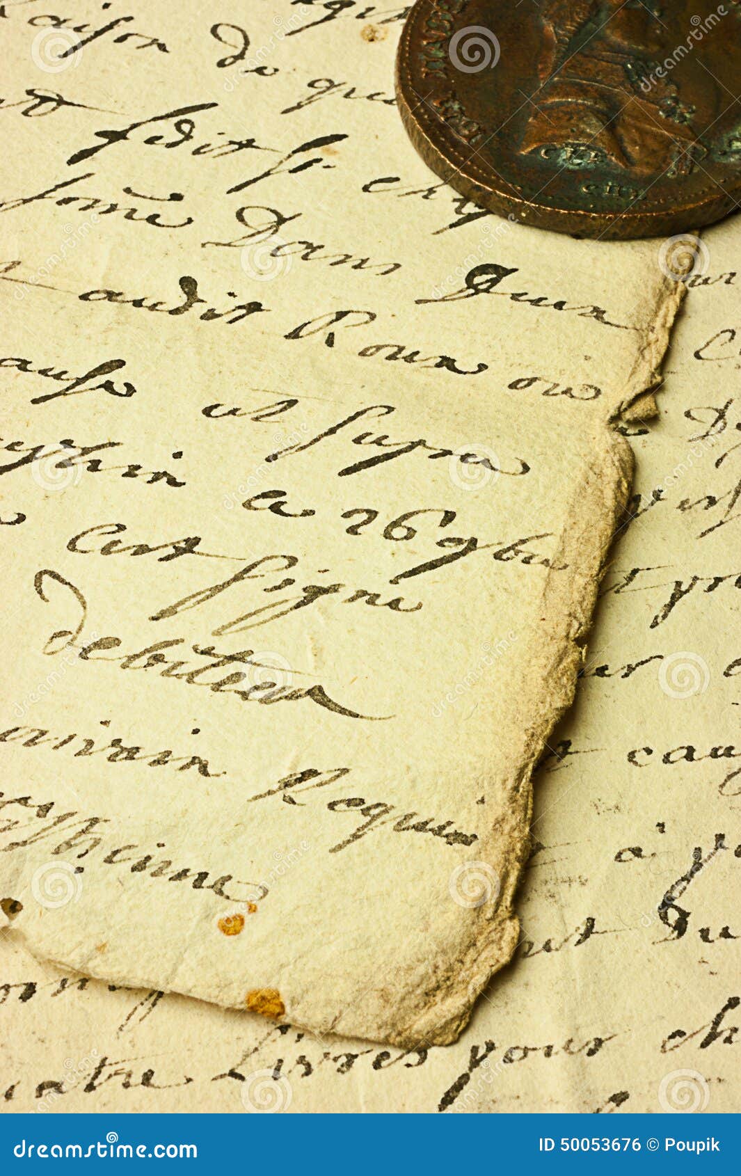 Vintage manuscript stock photo. Image of century, academia - 50053676