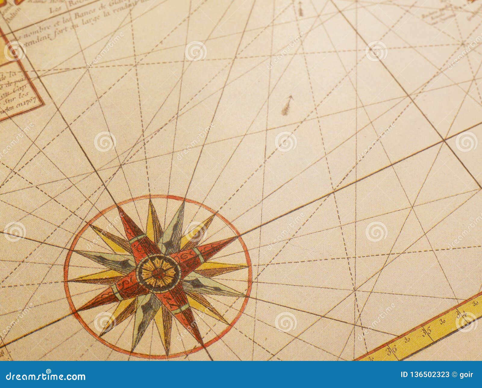 Vintage map closeup stock image. Image of exploration - 136502323