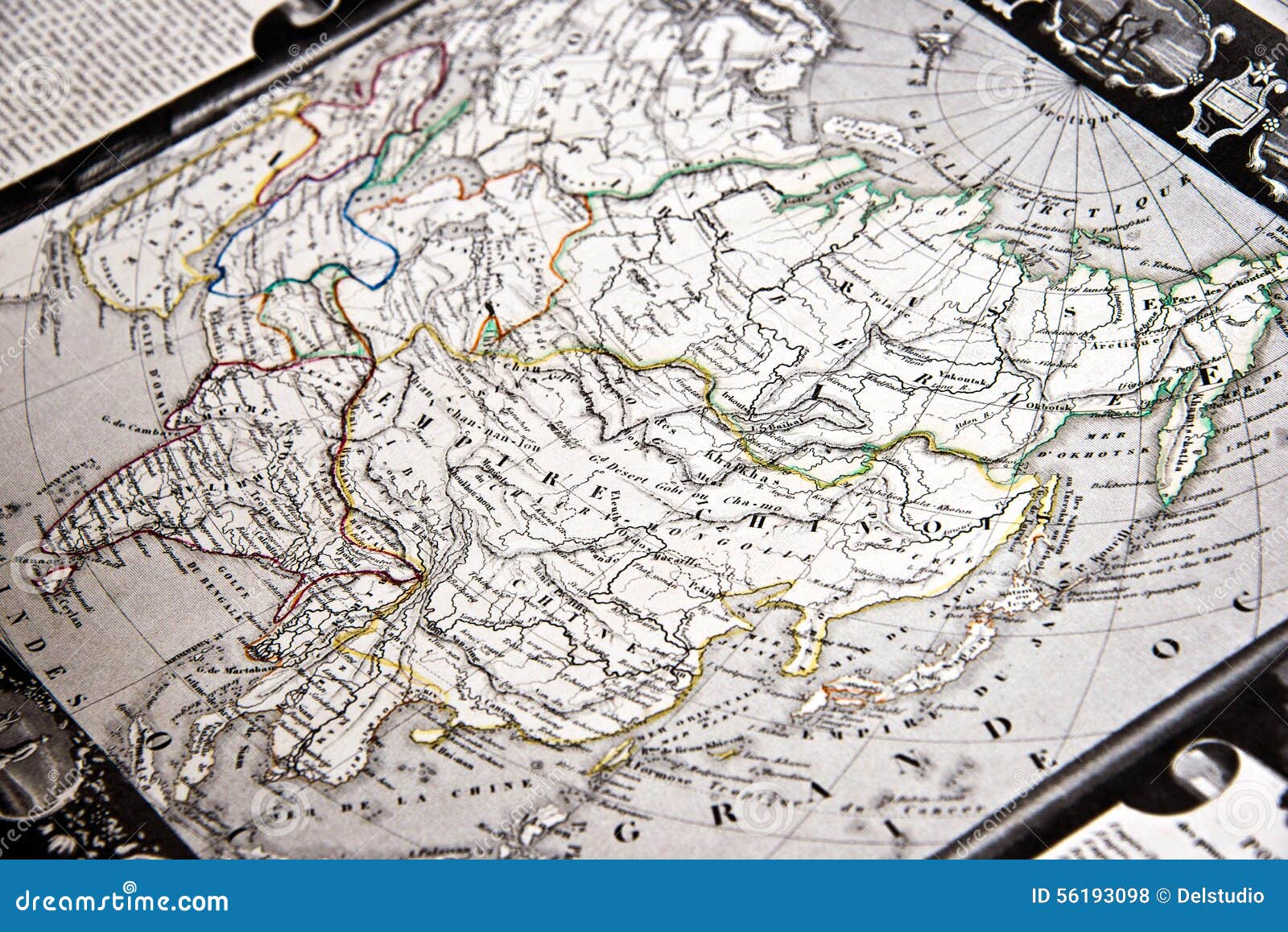 Vintage map of Asia stock photo. Image of geography, asia - 56193098