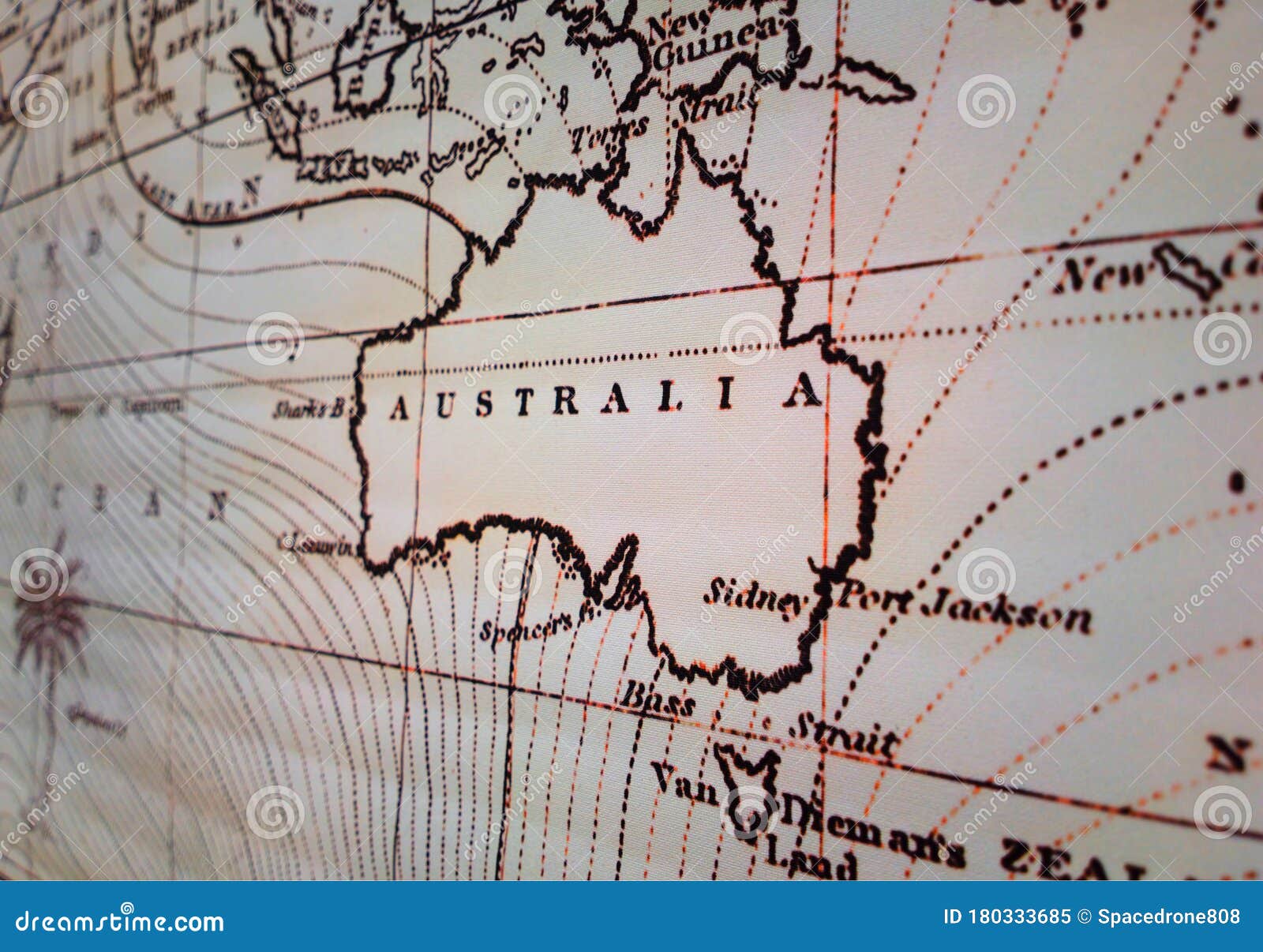 Vintage Map of Australia Continent Background Stock Image - Image of ...