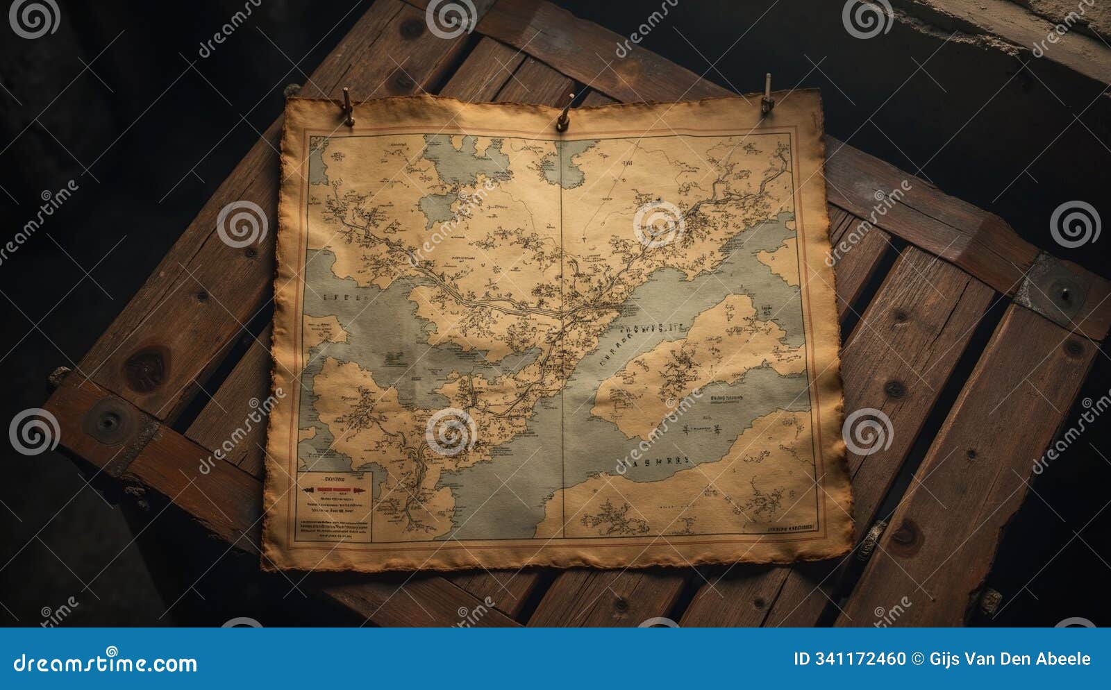 Vintage Battle Map Of Europe Hand Drawn On Aged Leather Parchment ...