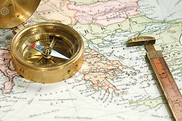 Vintage Map and Chart stock photo. Image of navigate, ruler - 8697744