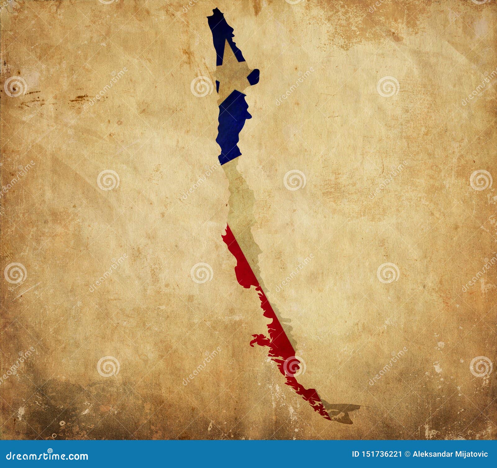 Vintage Map of Chile on Grunge Paper Stock Illustration - Illustration ...