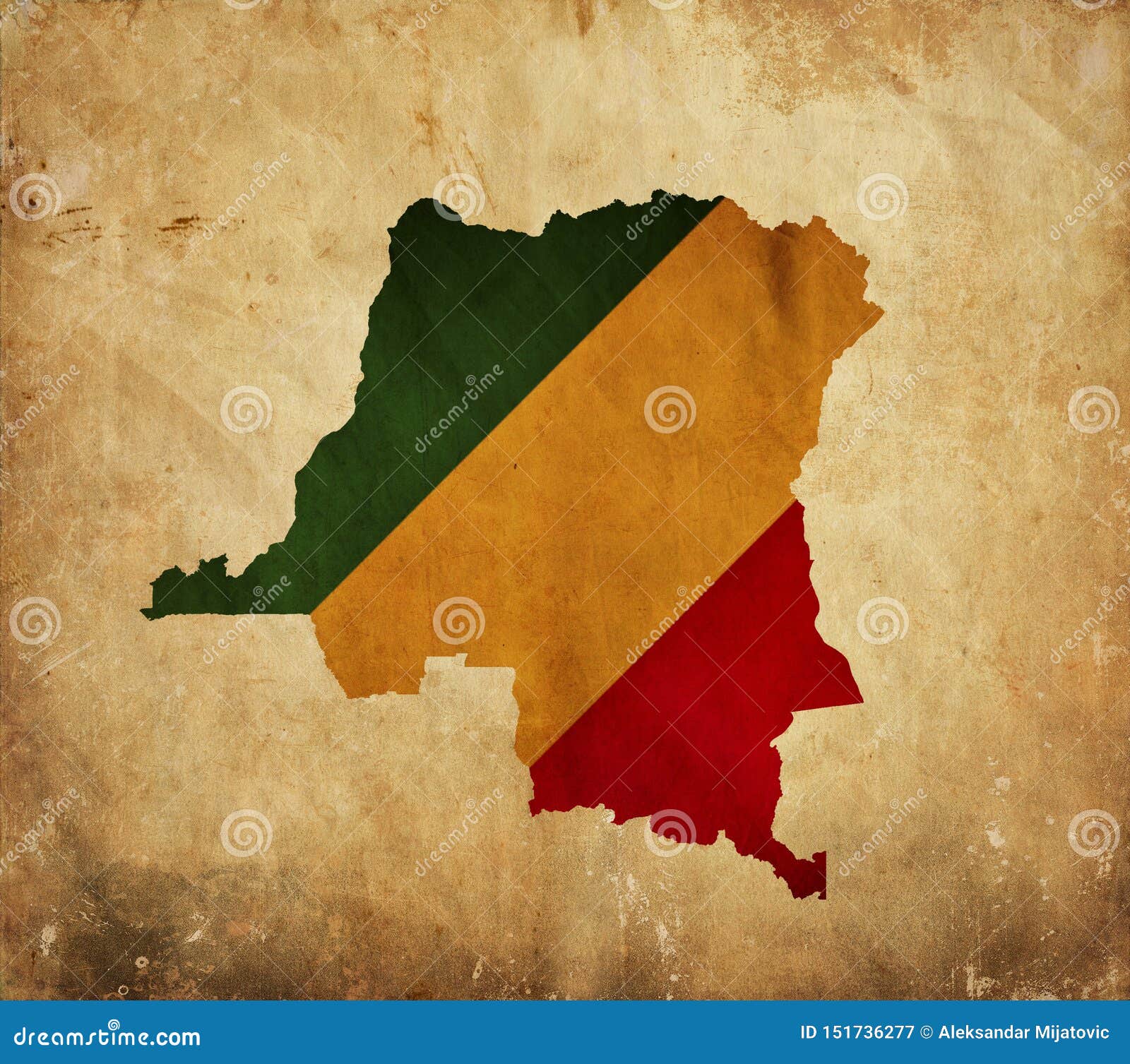 Vintage Map of Congo on Grunge Paper Stock Image - Image of border ...