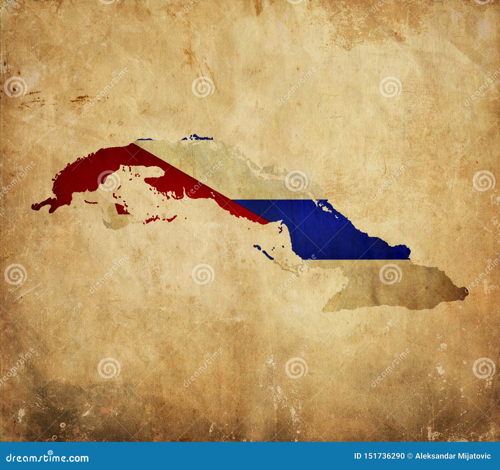 Vintage Map of Cuba on Grunge Paper Stock Photo - Image of cartography ...