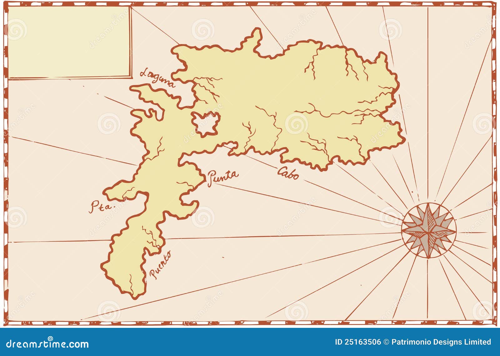 Vintage Map of Island stock vector. Illustration of archipelago - 25163506