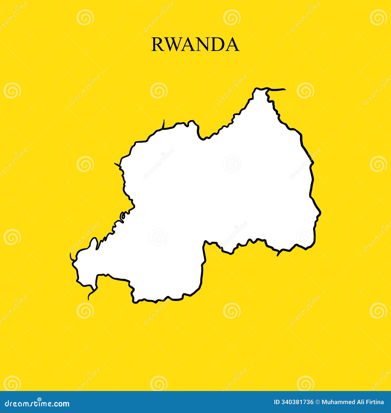 Vintage Map of Rwanda. Hand Drawn. Vector Stock Illustration ...