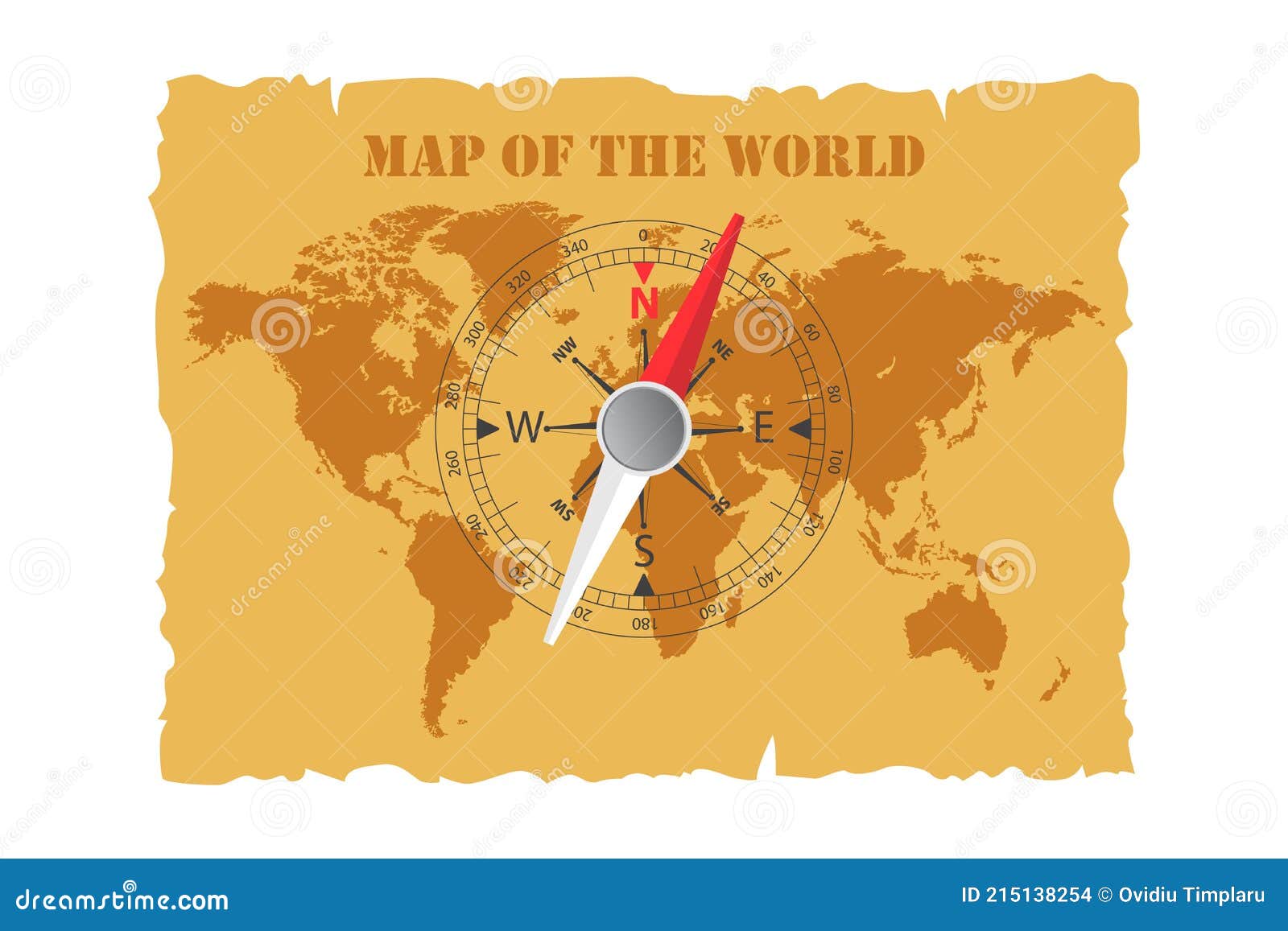 Magnetic Compass With Needle Pointing North Pole, Orientation Or ...