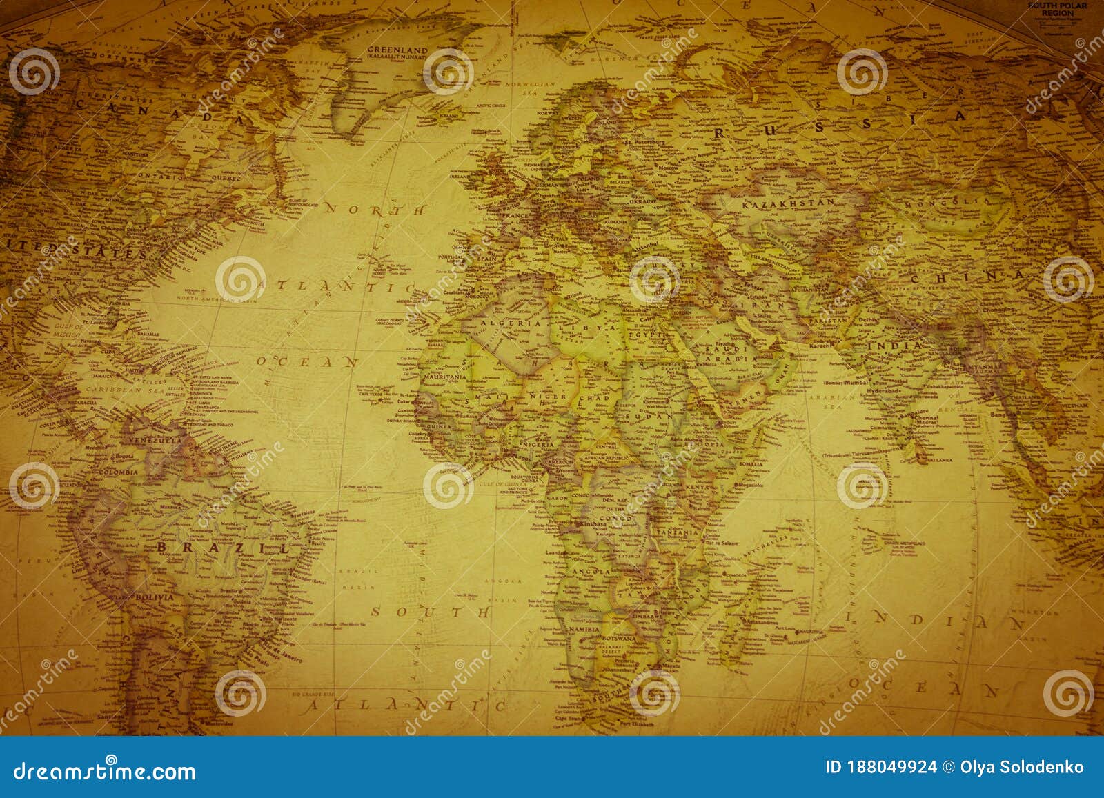 Vintage Map of World. Top View Stock Photo - Image of north, navigation ...