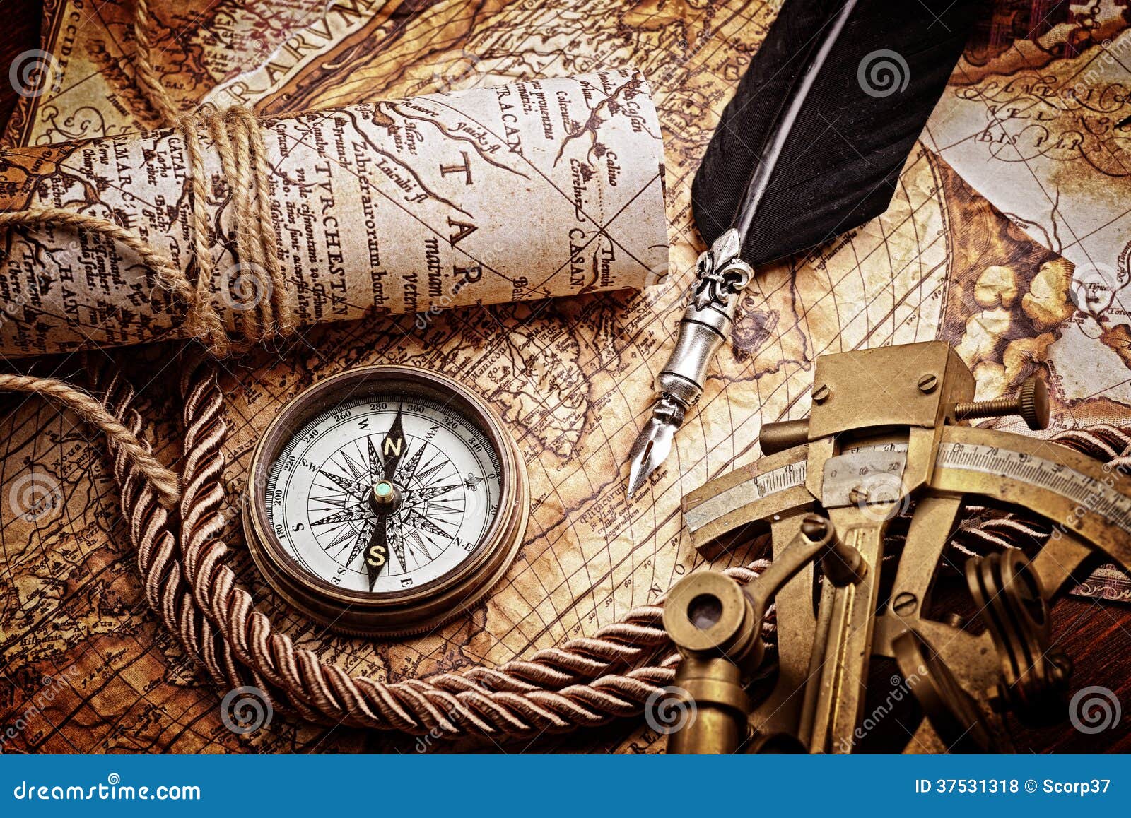 Vintage marine still life stock photo. Image of brown - 37531318