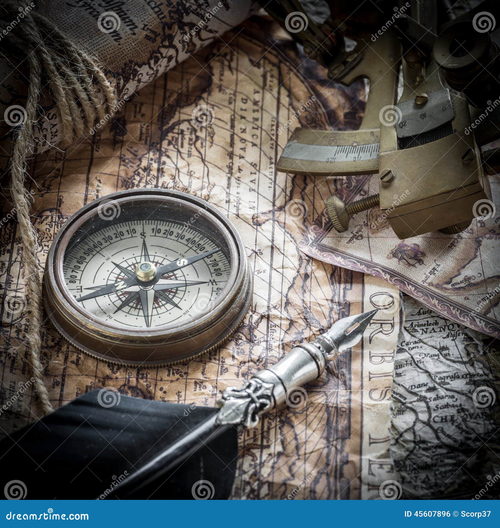 Vintage marine still life stock photo. Image of feather - 45607896