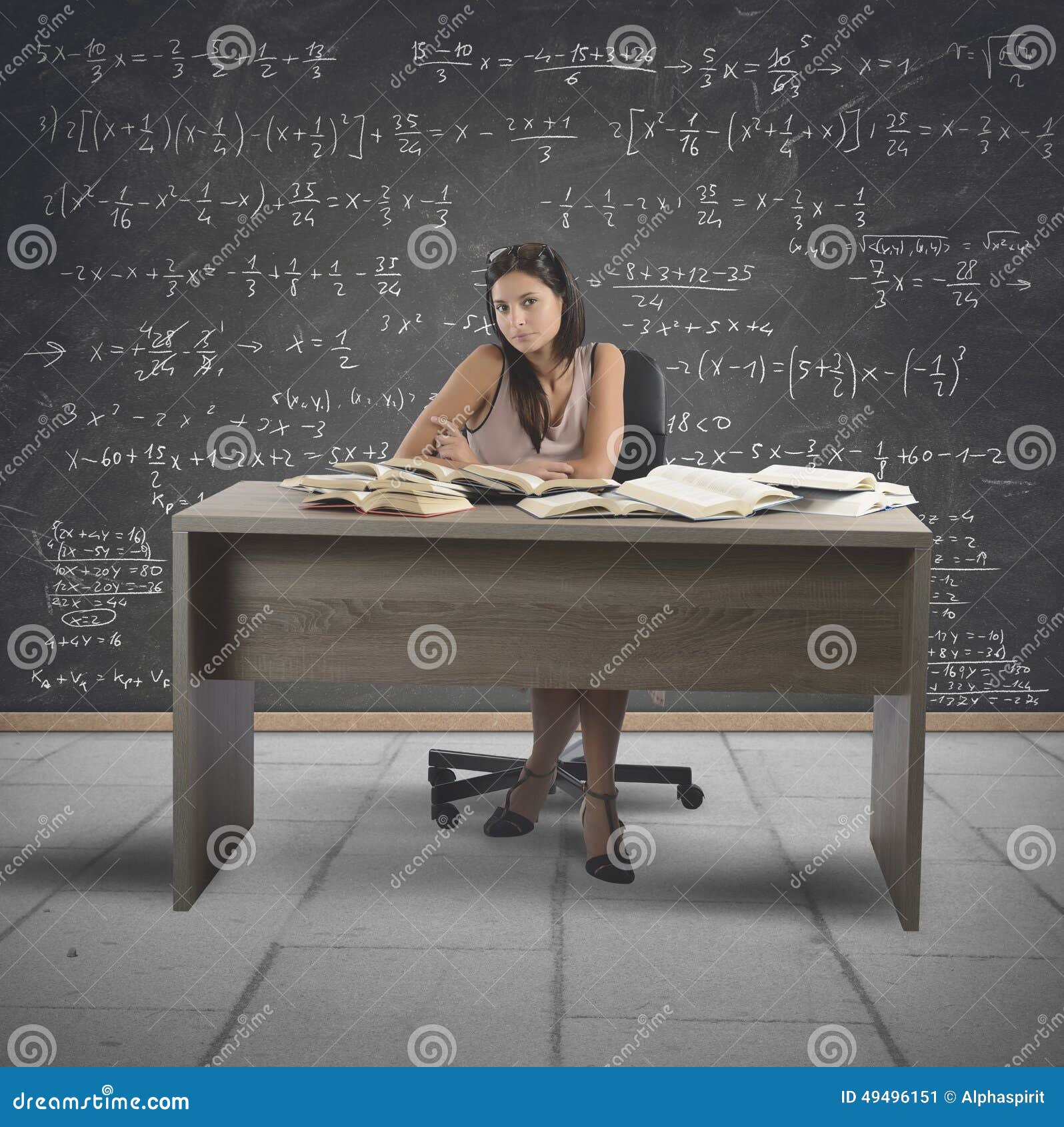 Vintage math teacher stock image. Image of blackboard - 49496151