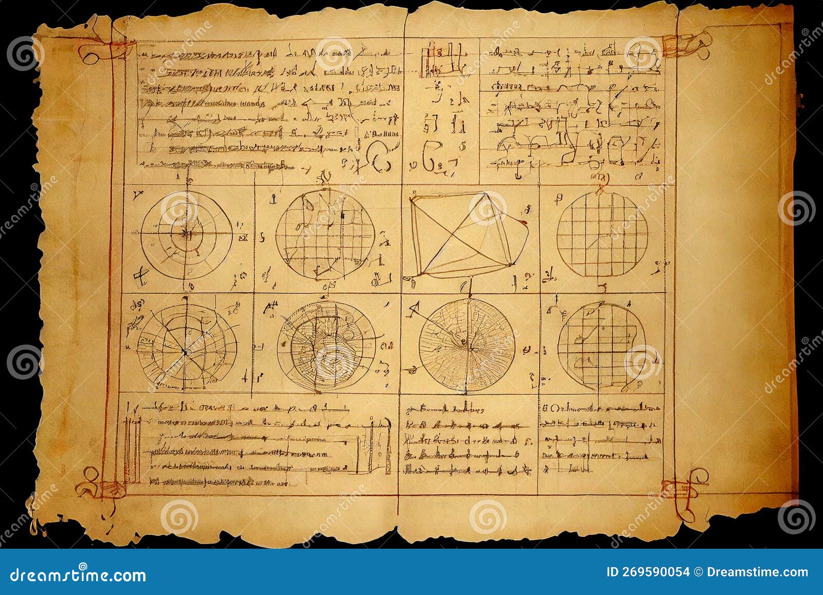 A Vintage Mathematics Background With Hand-drawn Equations, Formulas ... A Vintage Mathematics Background With Hand-drawn Equations, Formulas ...