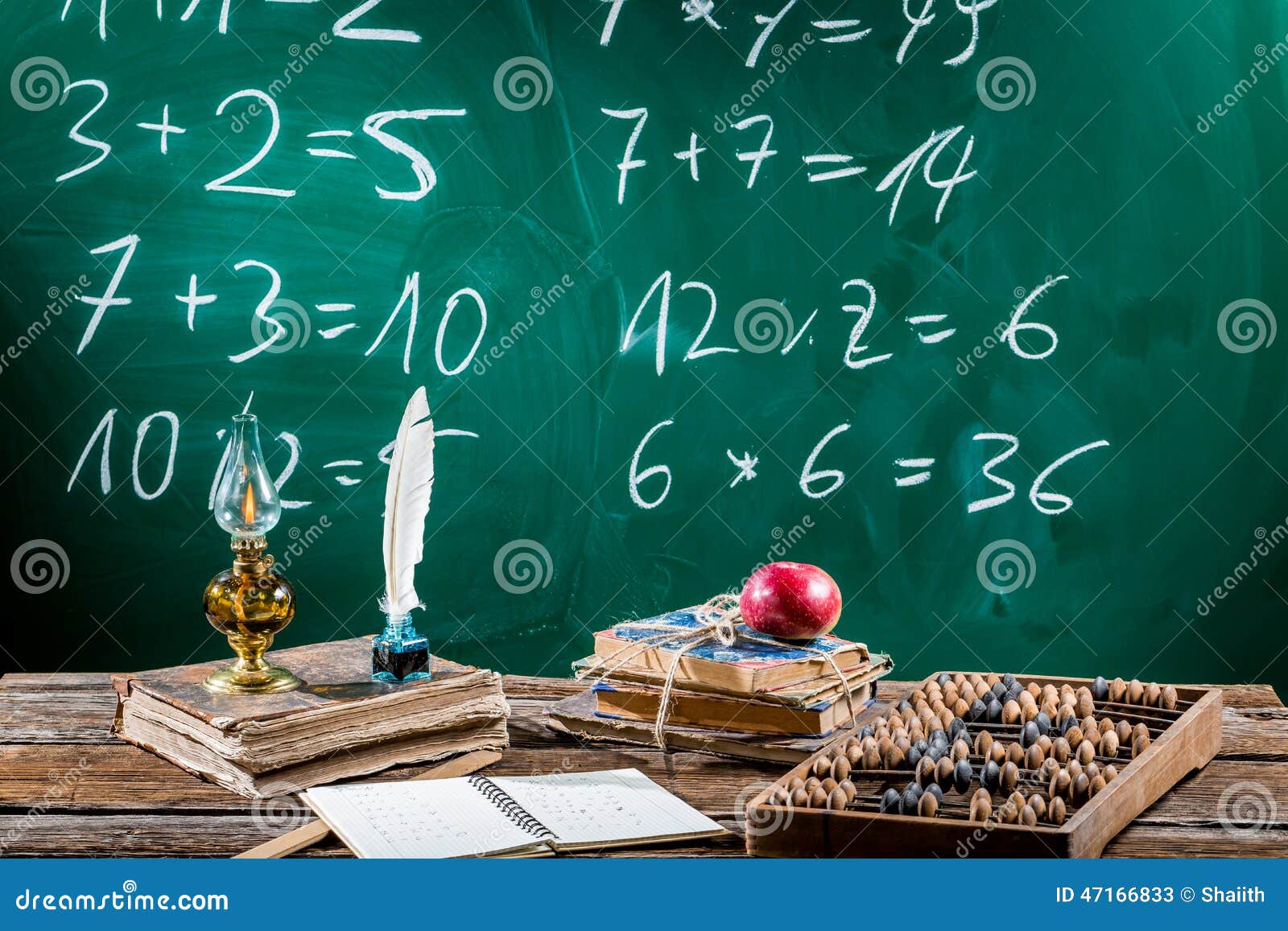Vintage Mathematics Desk with Books Stock Image - Image of calculus ...