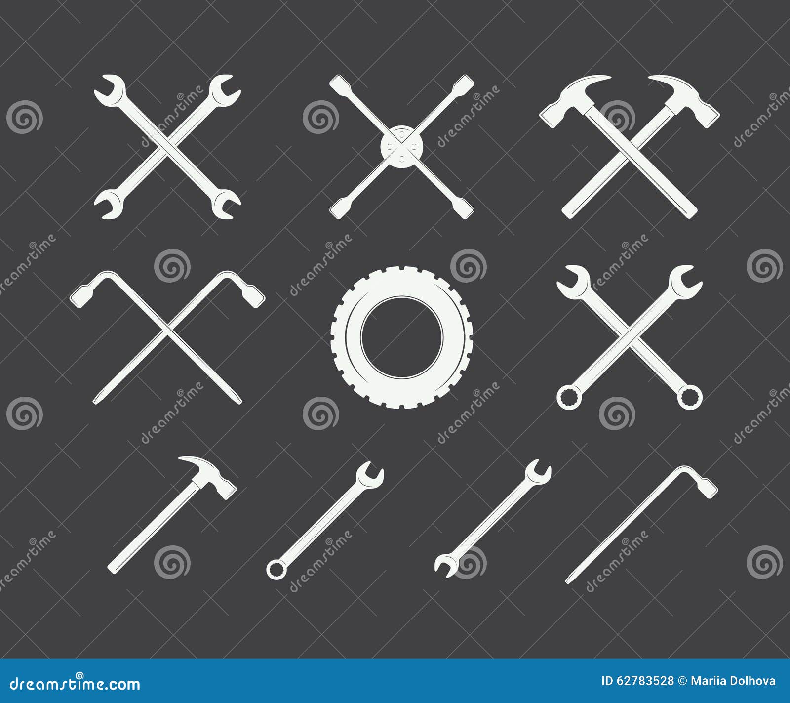 Vintage Mechanic Label, Emblem, Logo and Design Elements. Stock Vector ...