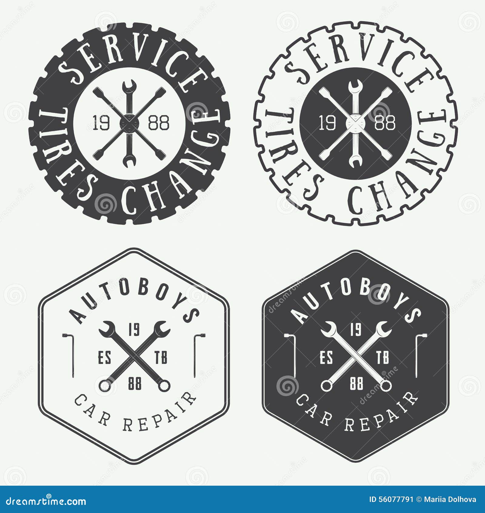 Vintage Mechanic Label, Emblem and Logo. Vector Illustration Stock ...