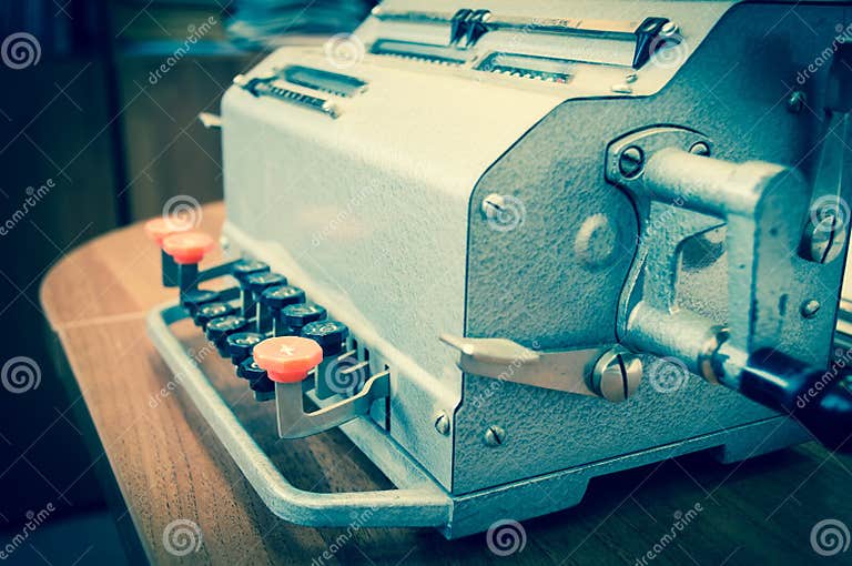 Vintage Mechanical Adding Machine Stock Image - Image of vintage ...