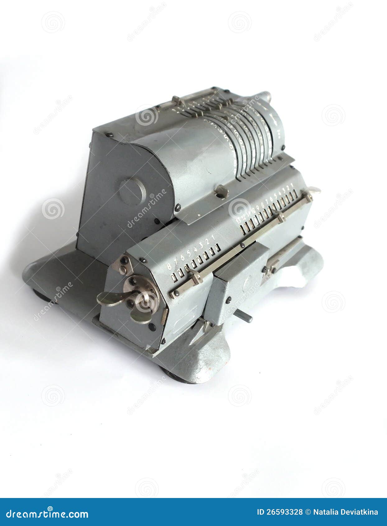 Vintage Mechanical Arithmometer Stock Photo - Image of calculator ...