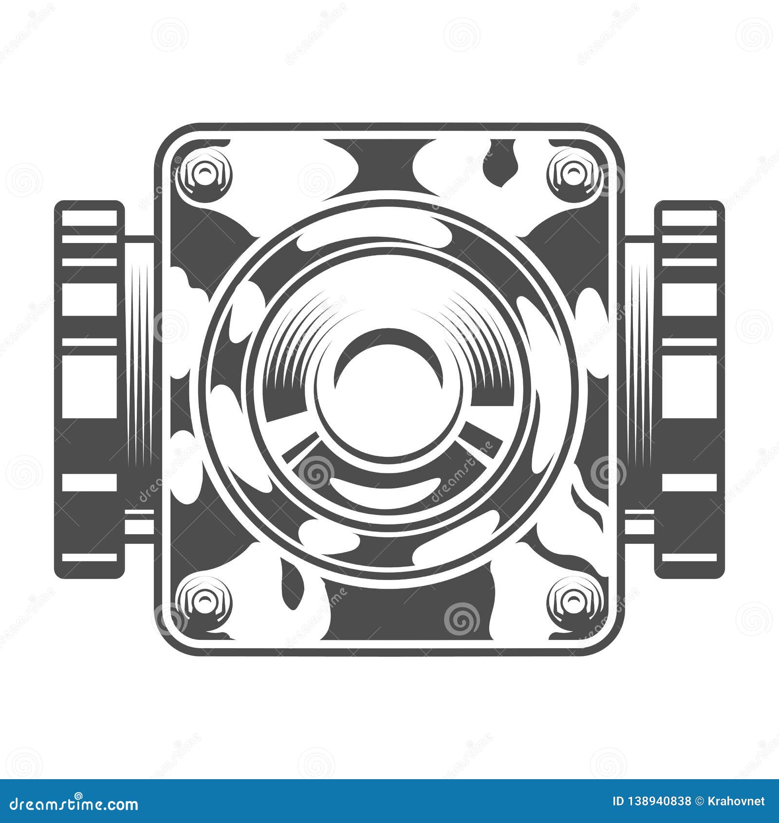 Vintage Mechanical Box Motorcycle Engine Template in Monochrome Style ...