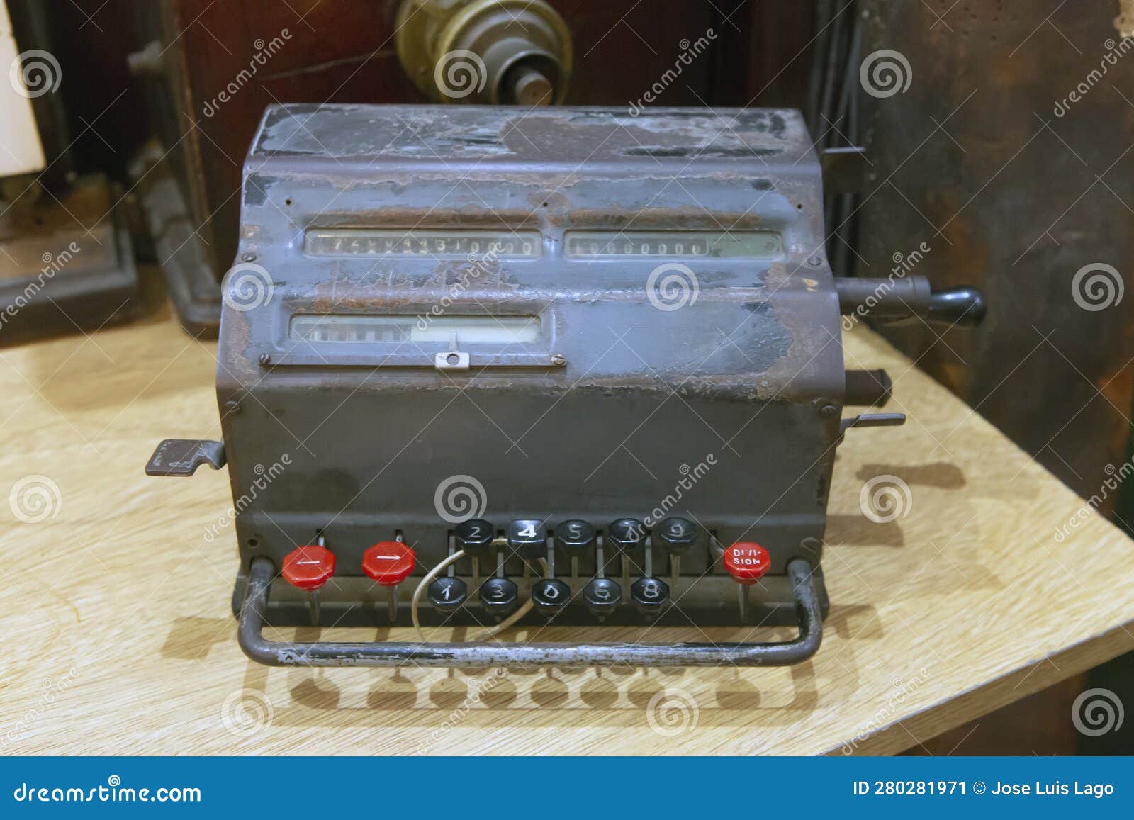 Vintage Mechanical Calculator from the 50s Stock Image - Image of ...