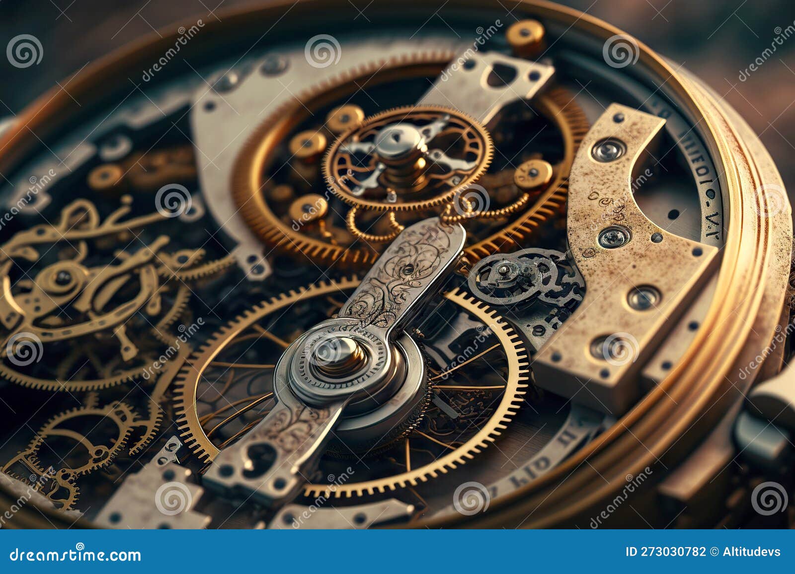 Vintage Mechanical Clock Disassembled and Clockwork with Wheels and ...