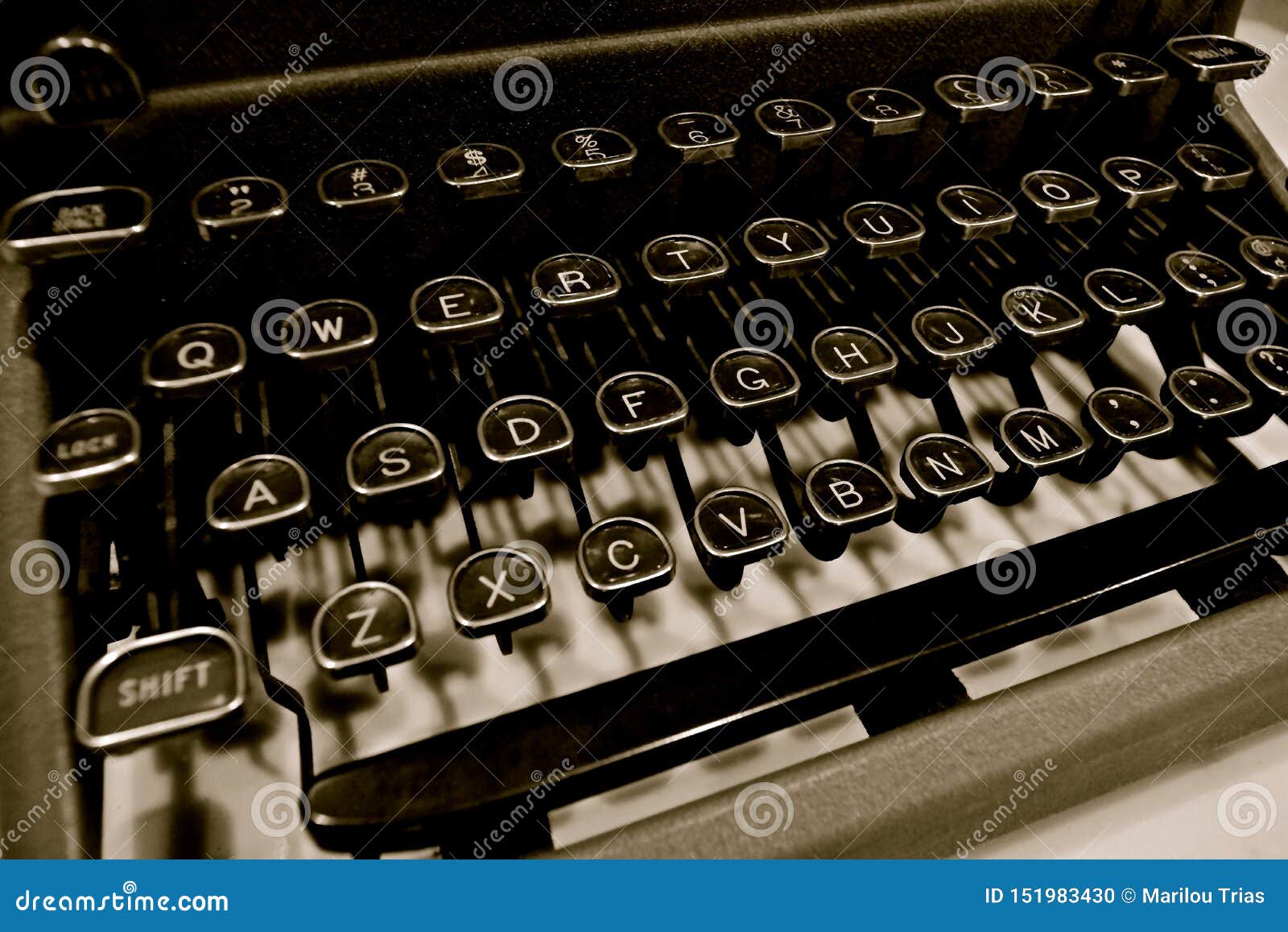 Vintage Mechanical Manual Typewriter Stock Photo - Image of platen ...