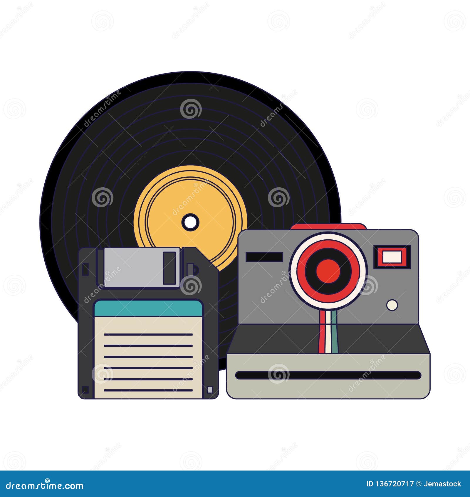 Vintage media technology stock vector. Illustration of display - 136720717
