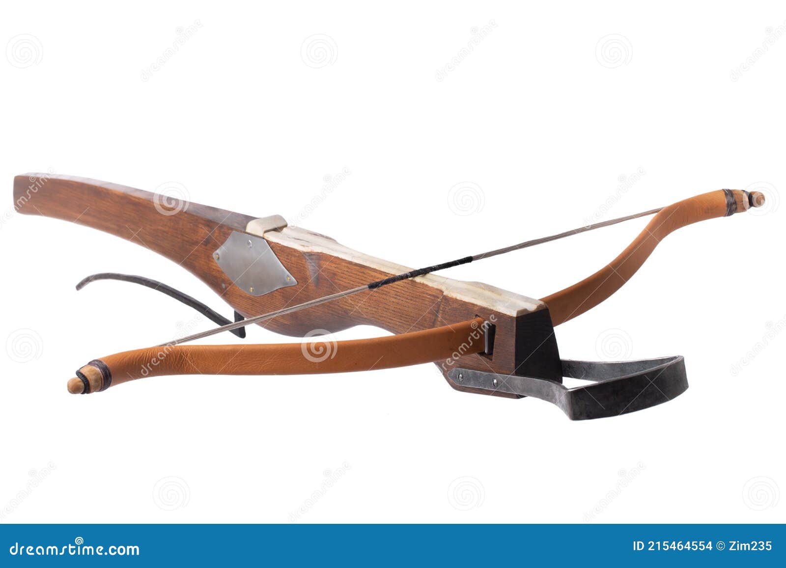 Vintage Medieval Crossbow Isolated on White Stock Photo - Image of ...