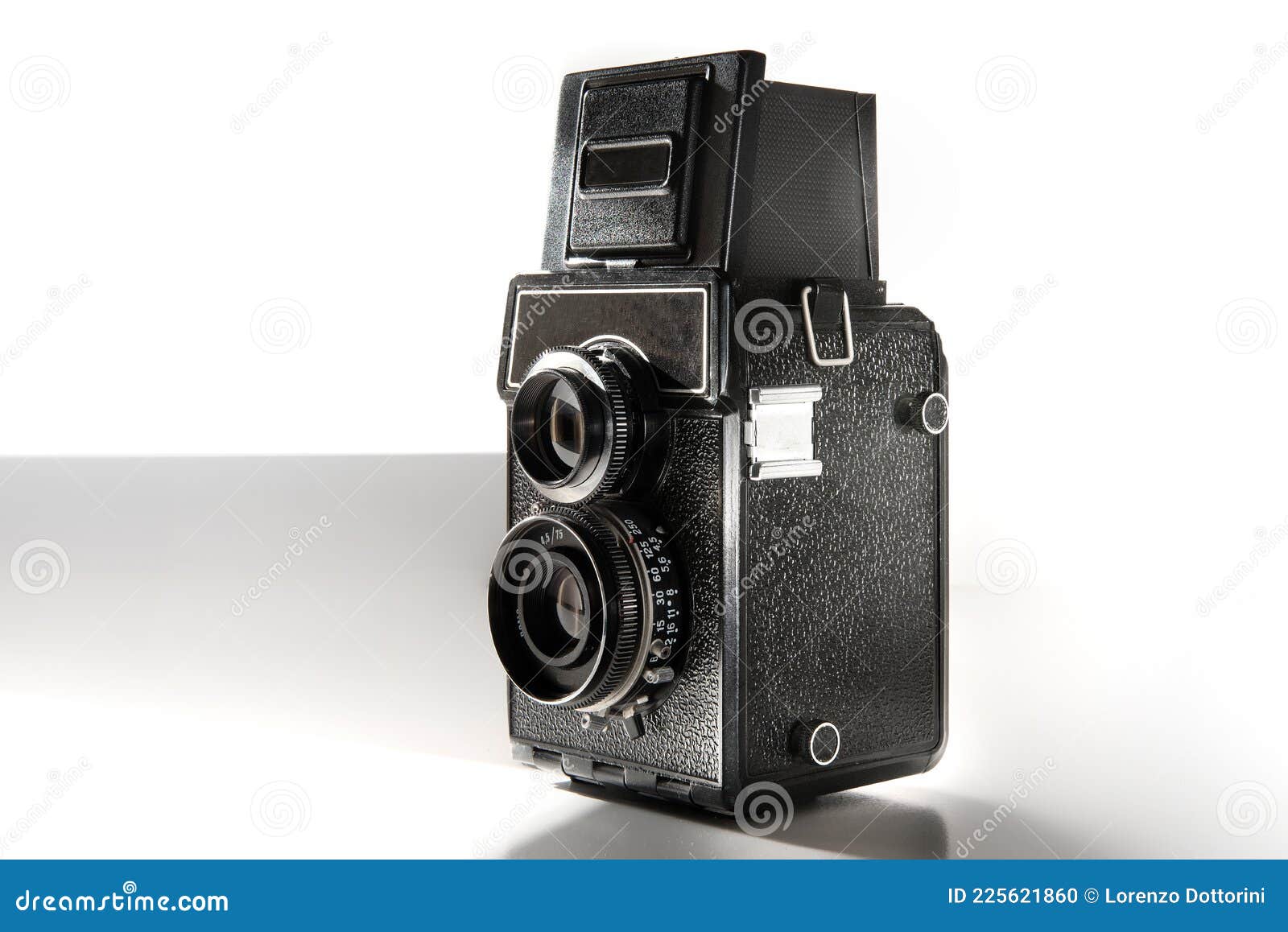 Vintage Medium Format Camera Isolated on White Stock Photo - Image of ...