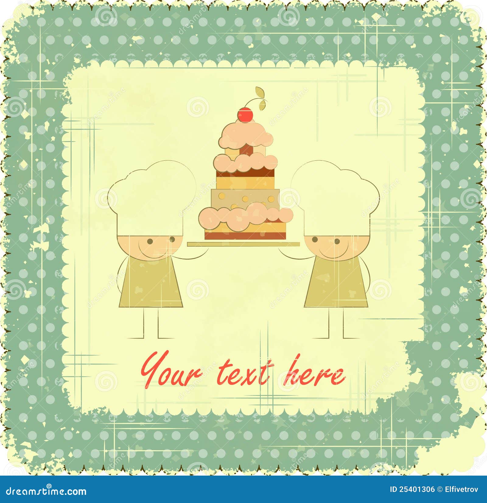 Vintage Menu Card Design with Chef, Birthday Card Stock Vector ...