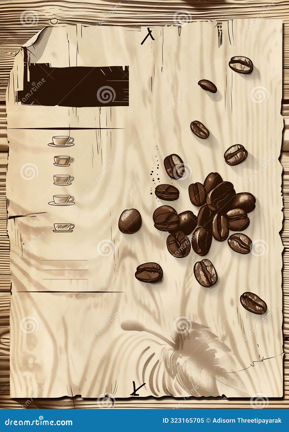 Vintage Coffee Menu with Rustic Charm, Generative AI Stock Illustration ...