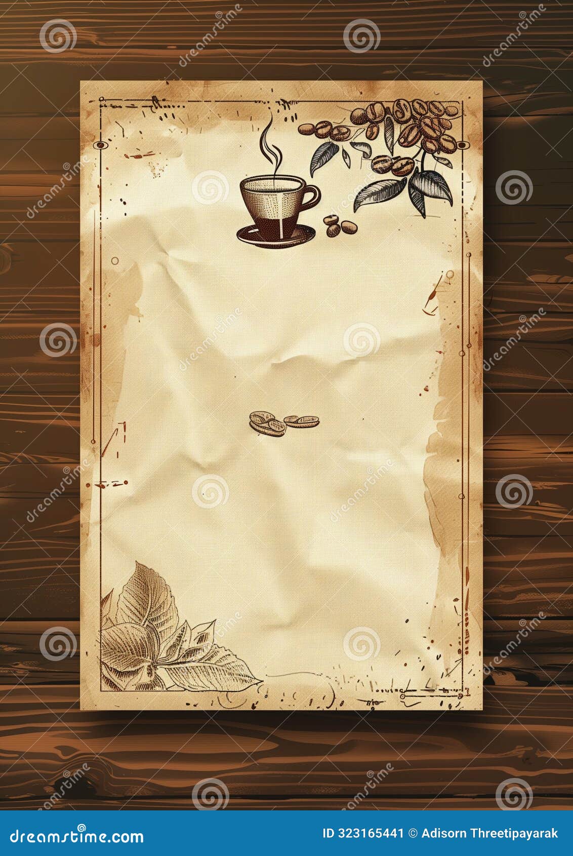 Vintage Coffee Menu with Rustic Charm, Generative AI Stock Illustration ...