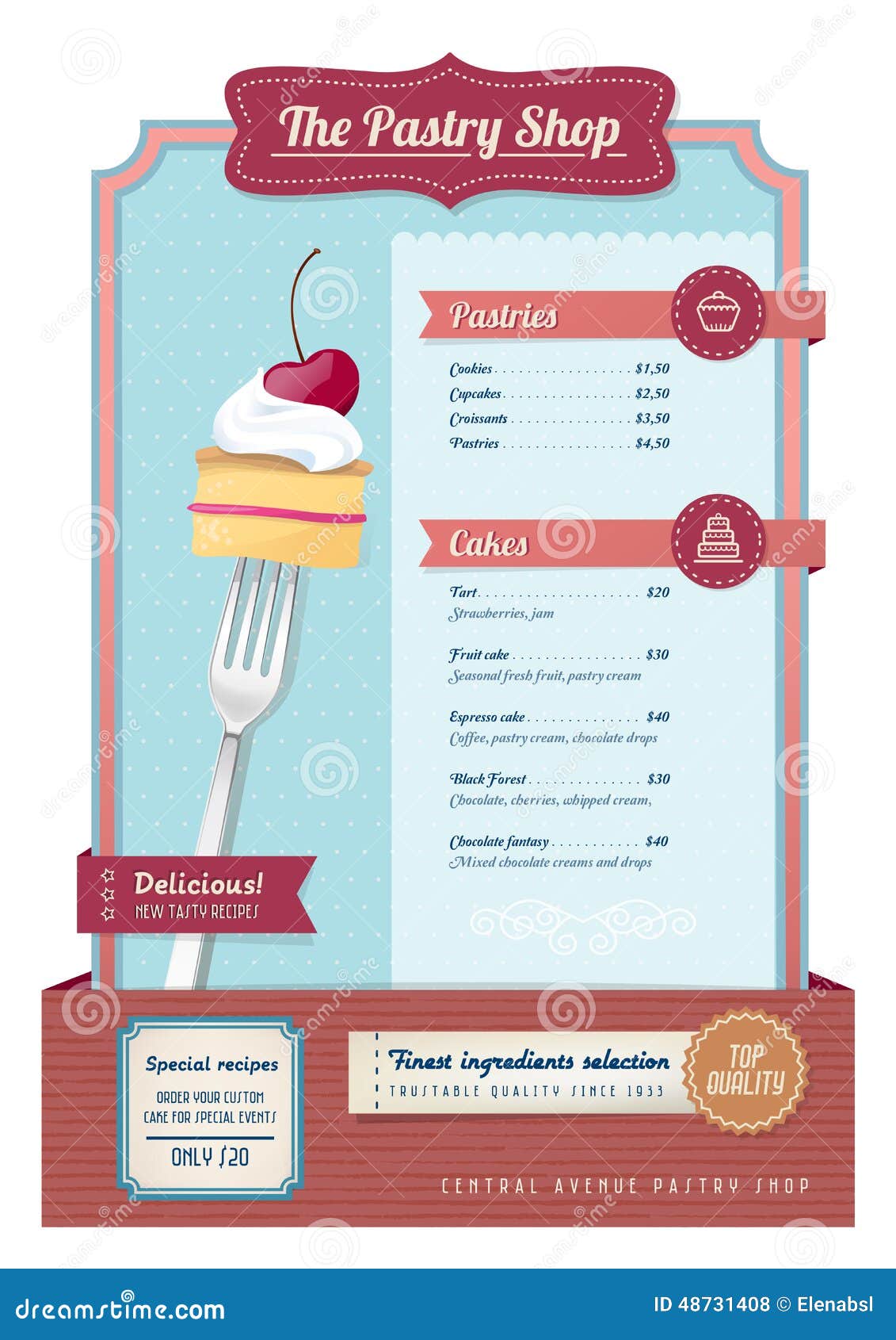 Sweets Menu Or Price List Template Vector Illustration | CartoonDealer ...