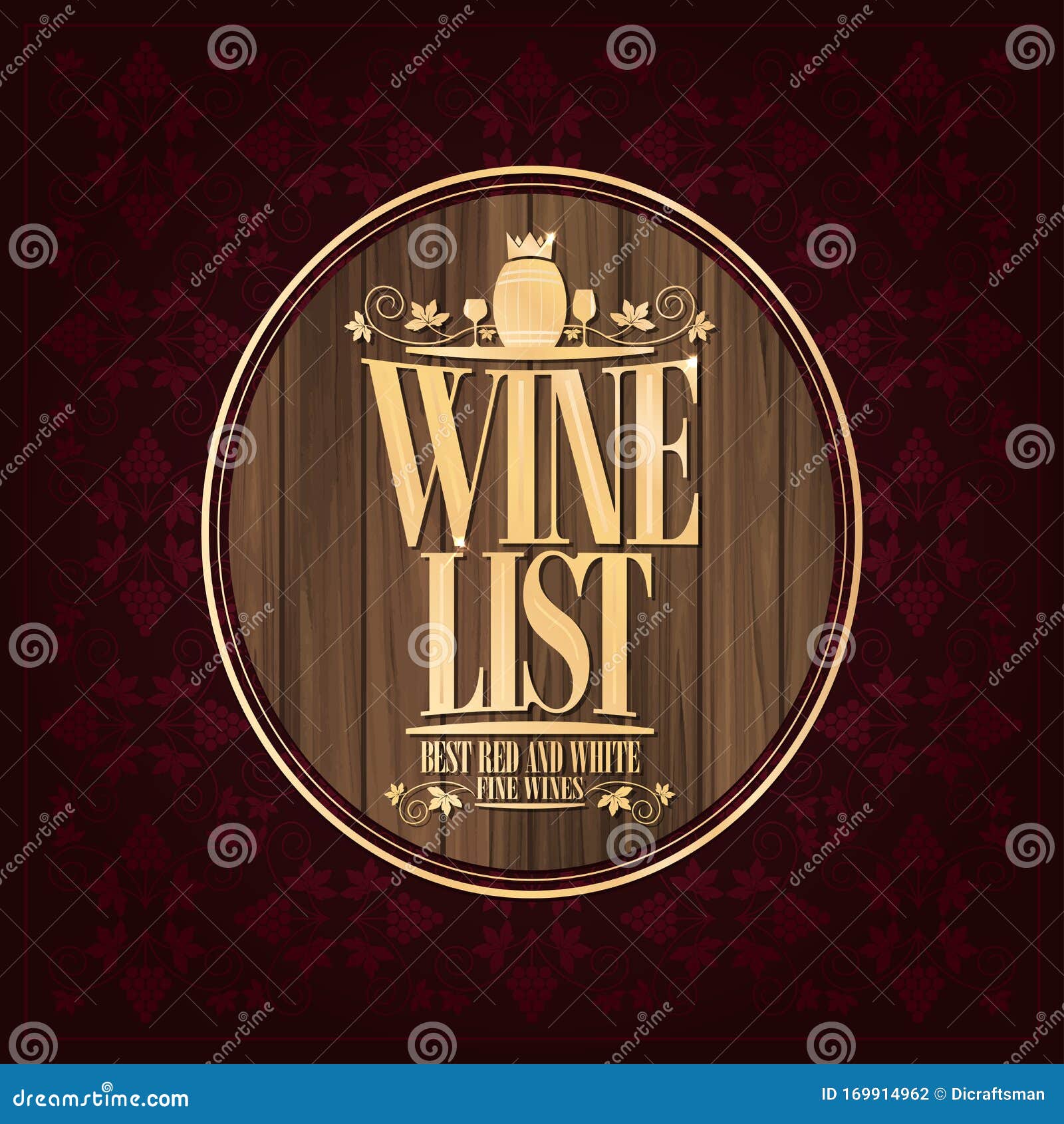Vintage Menu Wine List Best Red and White Fine Wines. Stock Vector ...