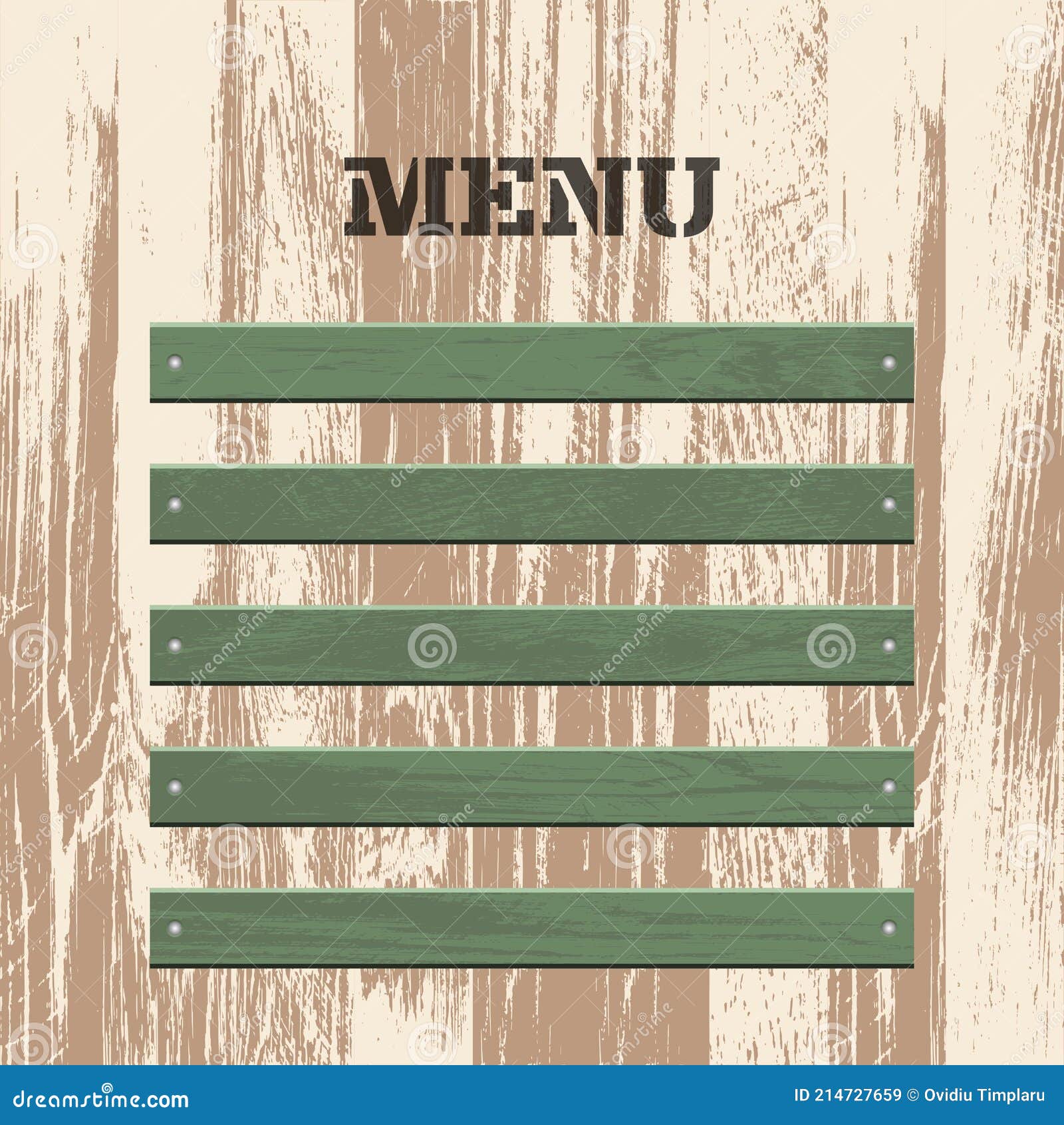 Vintage Menu Wood Board Vector Design Stock Vector - Illustration of ...