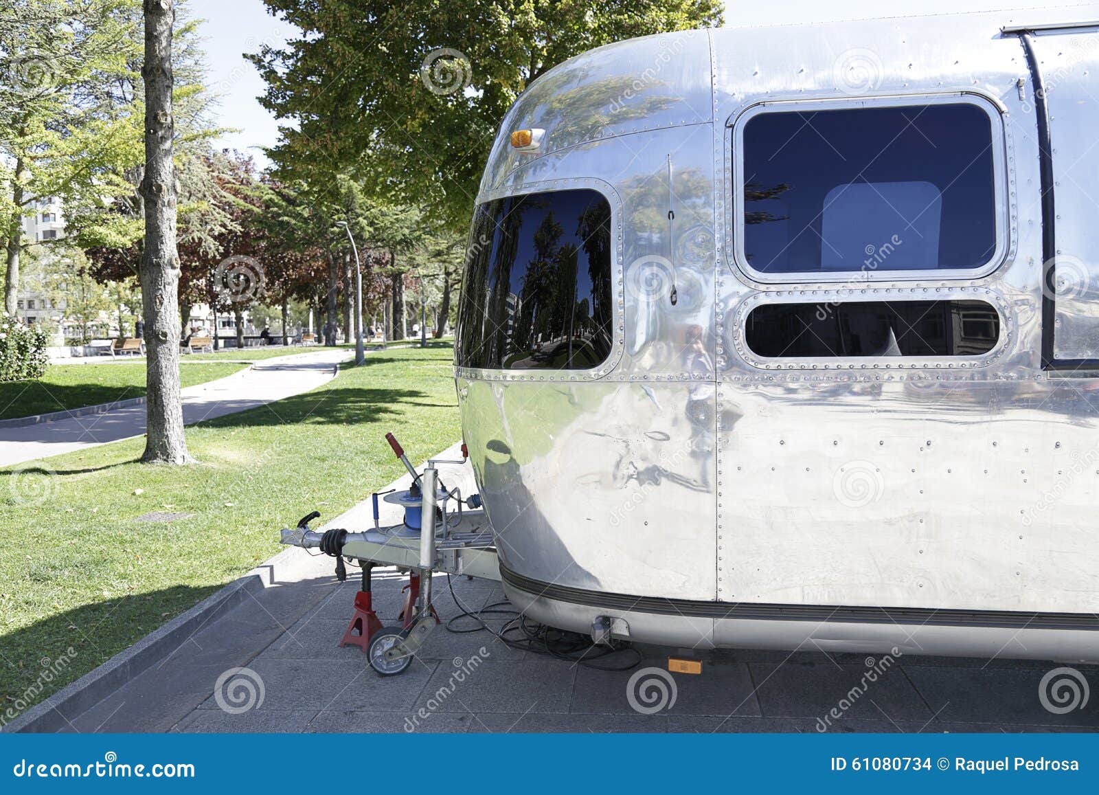 Vintage metal caravan stock photo. Image of retro, nature - 61080734