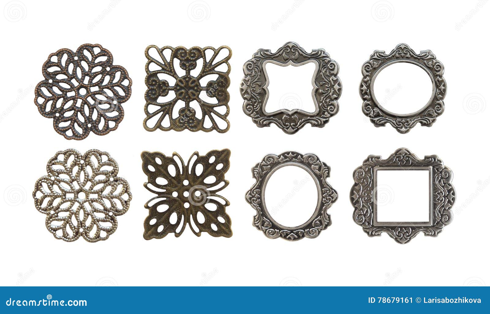 Vintage Metal Frames and Elements Stock Image - Image of border ...