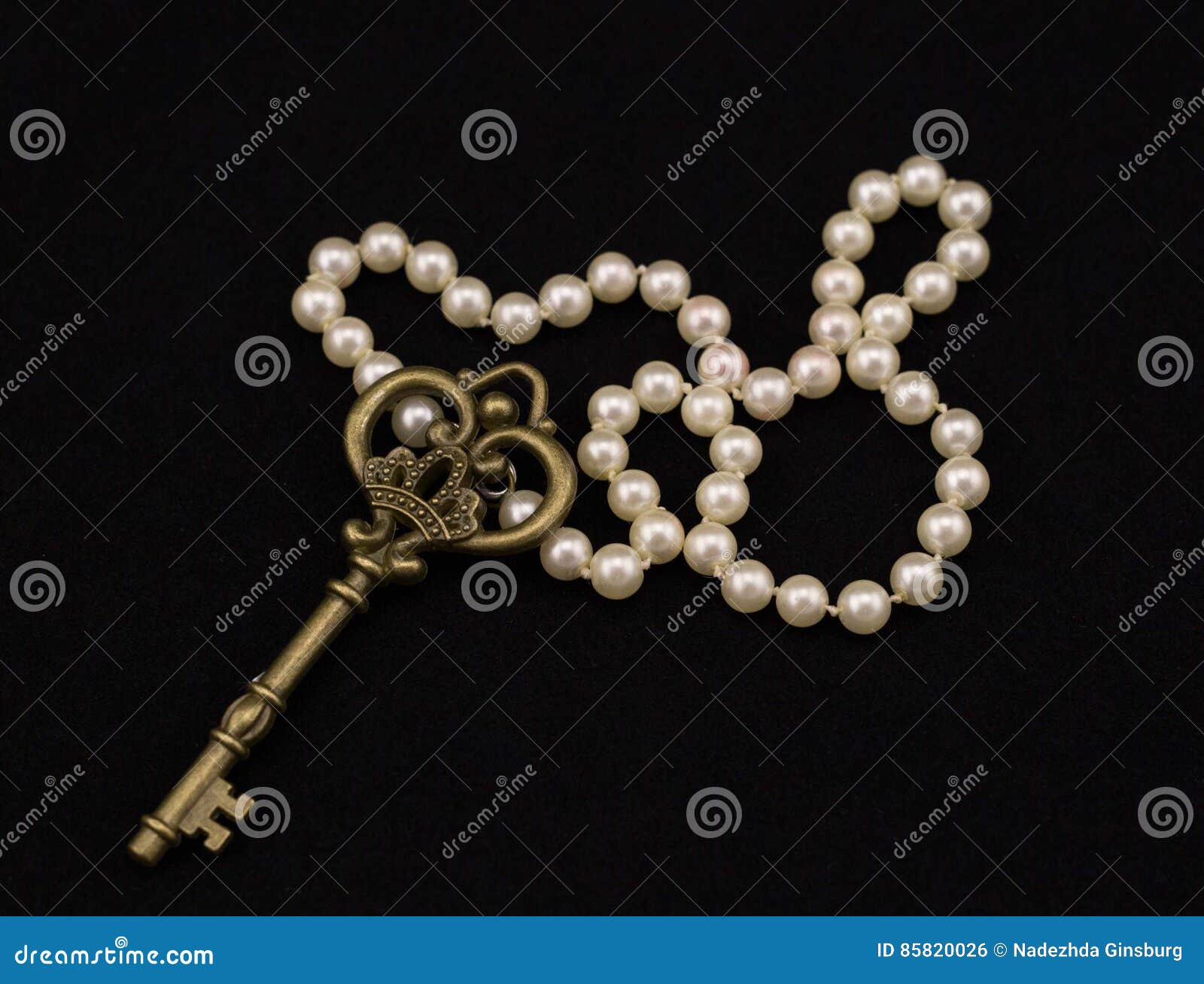 Vintage Metal Key on Black Background Stock Photo - Image of memories ...