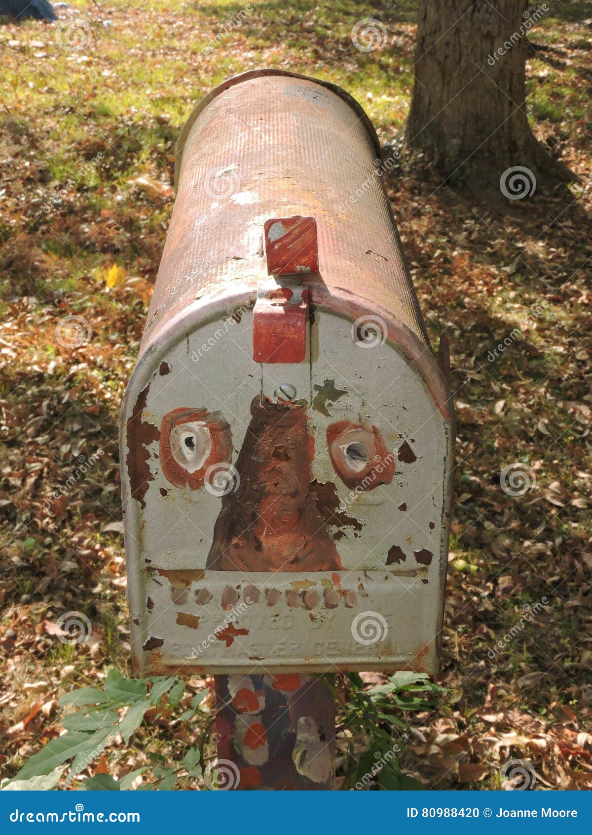 Vintage Metal Mailbox ..painted Face Stock Photo - Image of mailbox ...