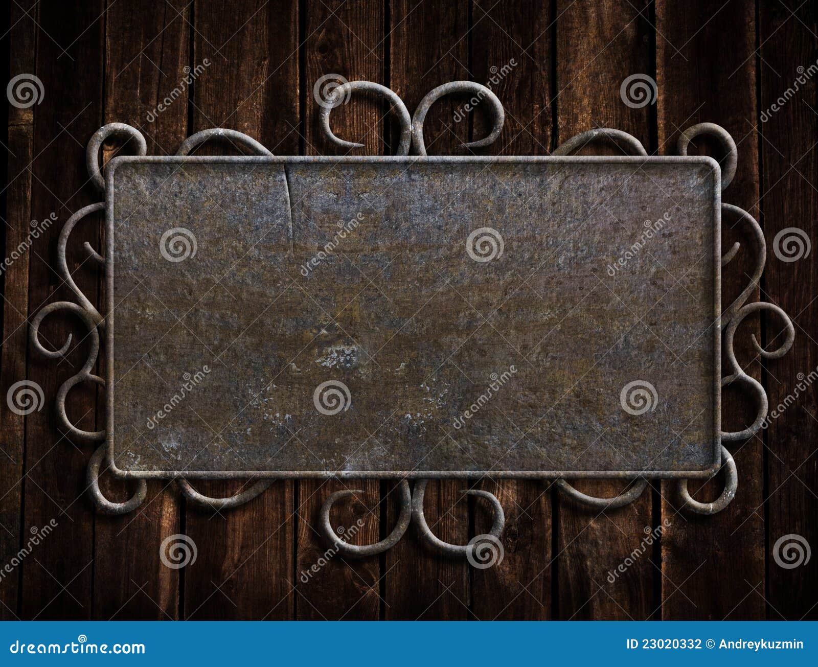Vintage Metal Plate on Old Oak Door Stock Photo - Image of antique ...