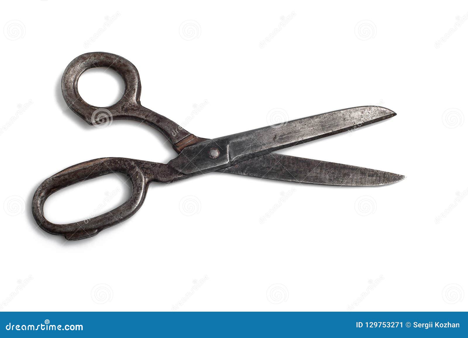 Vintage Metal Scissors on Isolated Stock Image - Image of blade ...