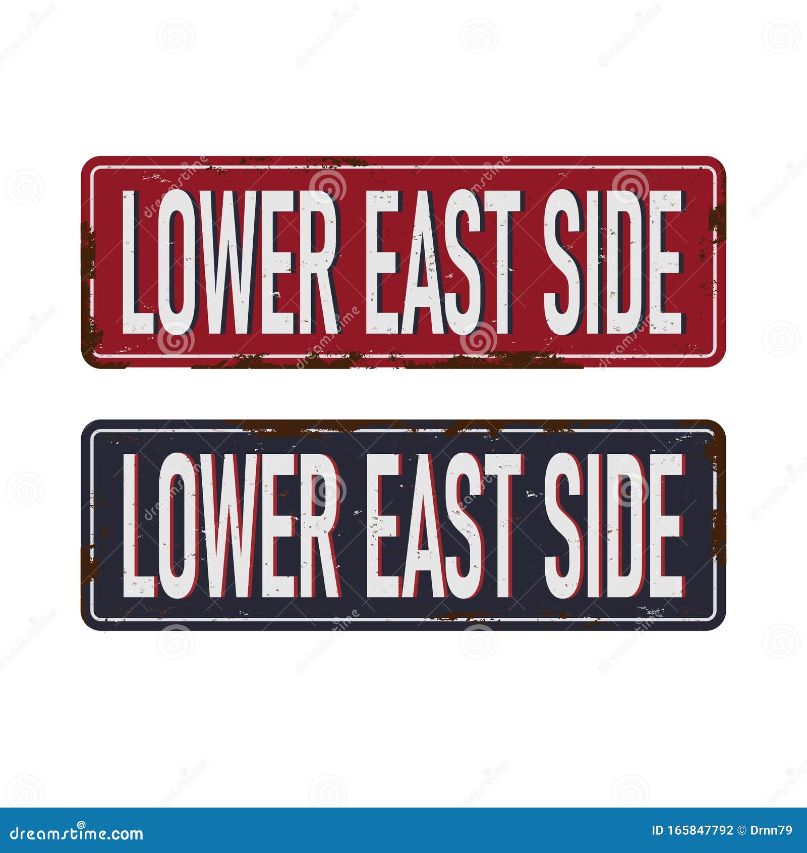 Vintage Metal Sign Board Graphics Set. Rusty Effect Tin Plate Stock ...