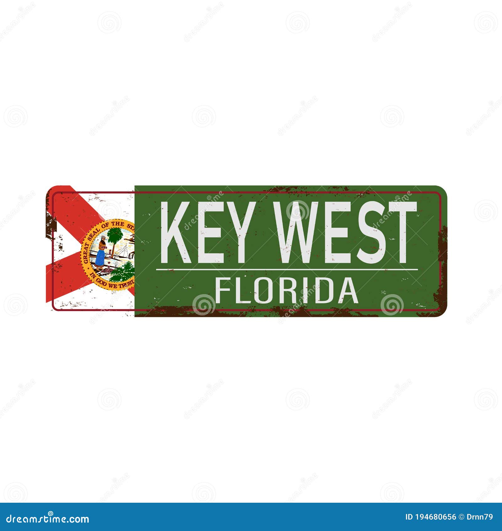 Vintage Metal Sign - Key West Florida - Vector EPS 10. Stock Vector ...