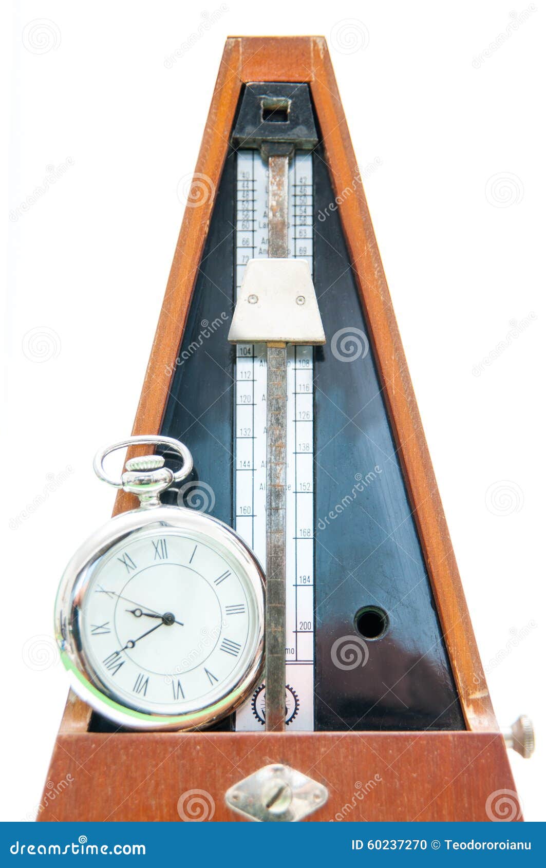 Vintage Metronome and Clock Stock Photo - Image of hours, leisure: 60237270