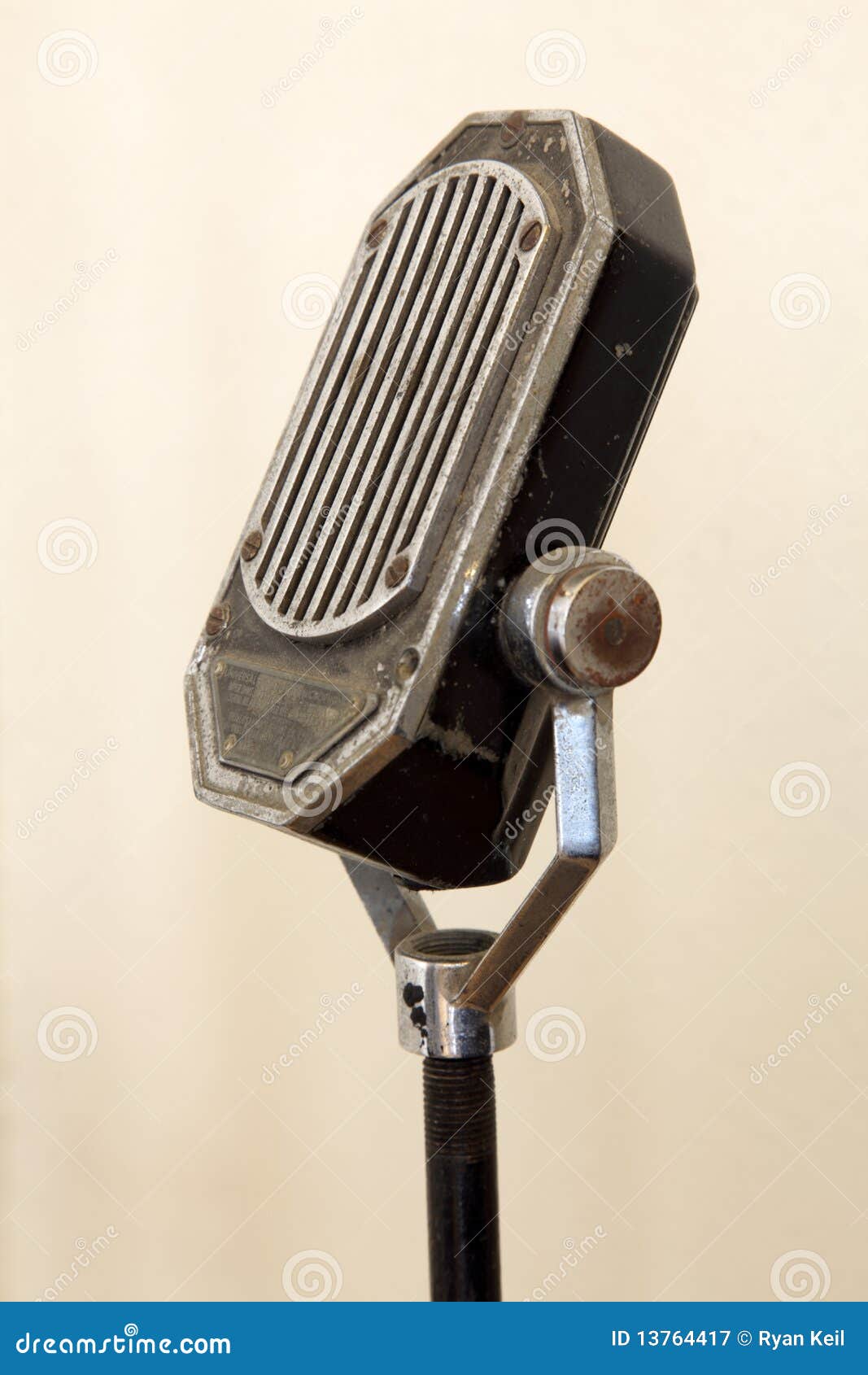 Vintage Microphone stock image. Image of aged, metal - 13764417