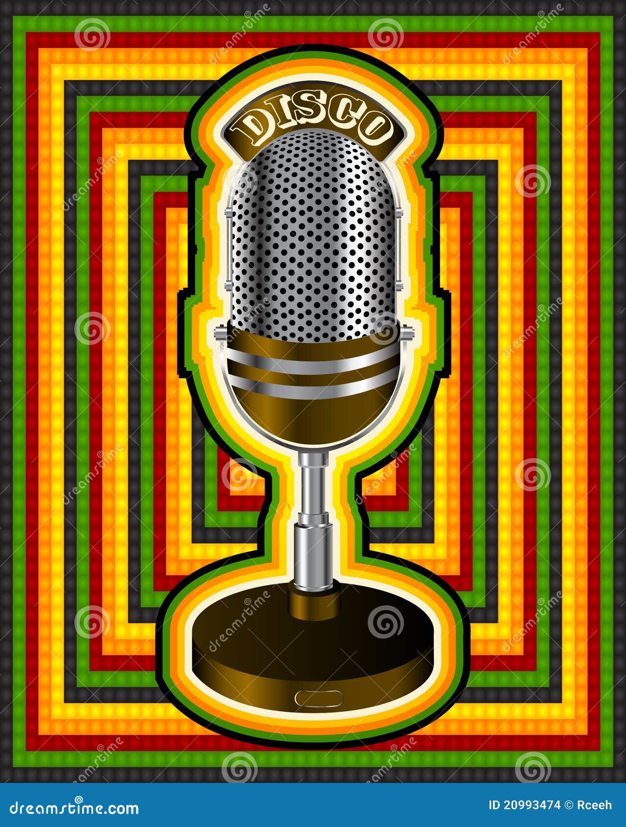 Vintage microphone stock vector. Illustration of clipart - 20993474
