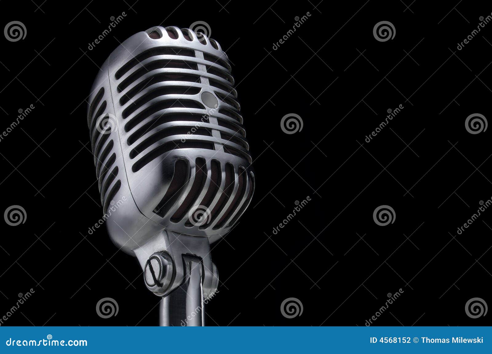 Vintage Microphone on Black Stock Photo - Image of retro, live: 4568152