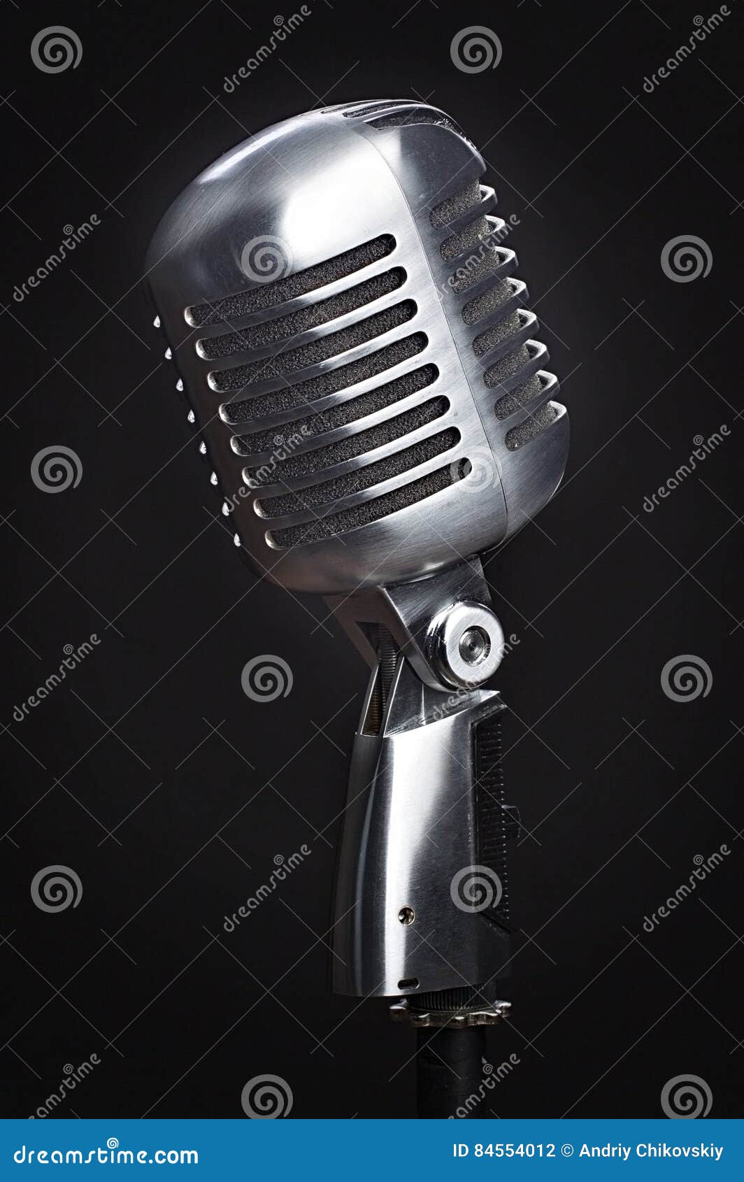 Vintage Microphone on Black Background Editorial Photography - Image of ...