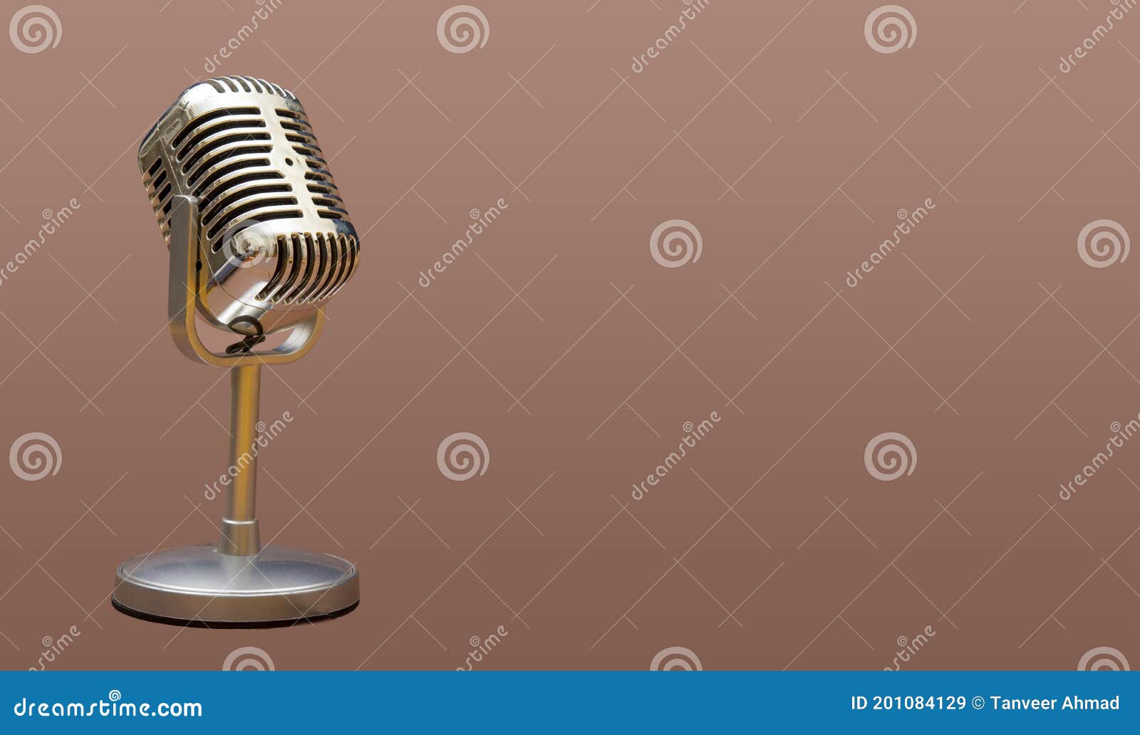 Vintage Microphone Closeup on Banner Template with Copy Space Editorial ...